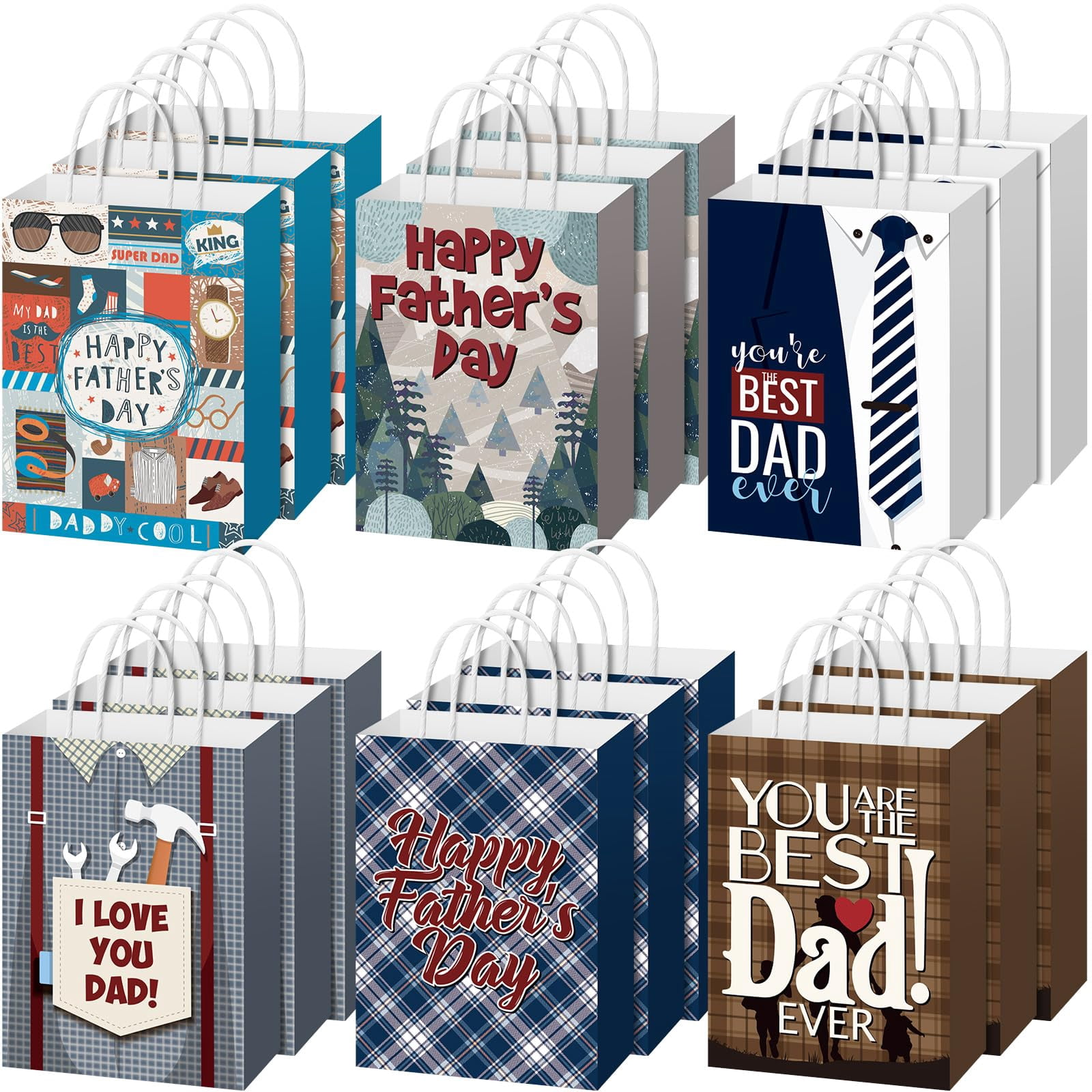 Motiskyy 30 Pcs Father's KEF16 Day Gift Bags with Handle Carnation ...