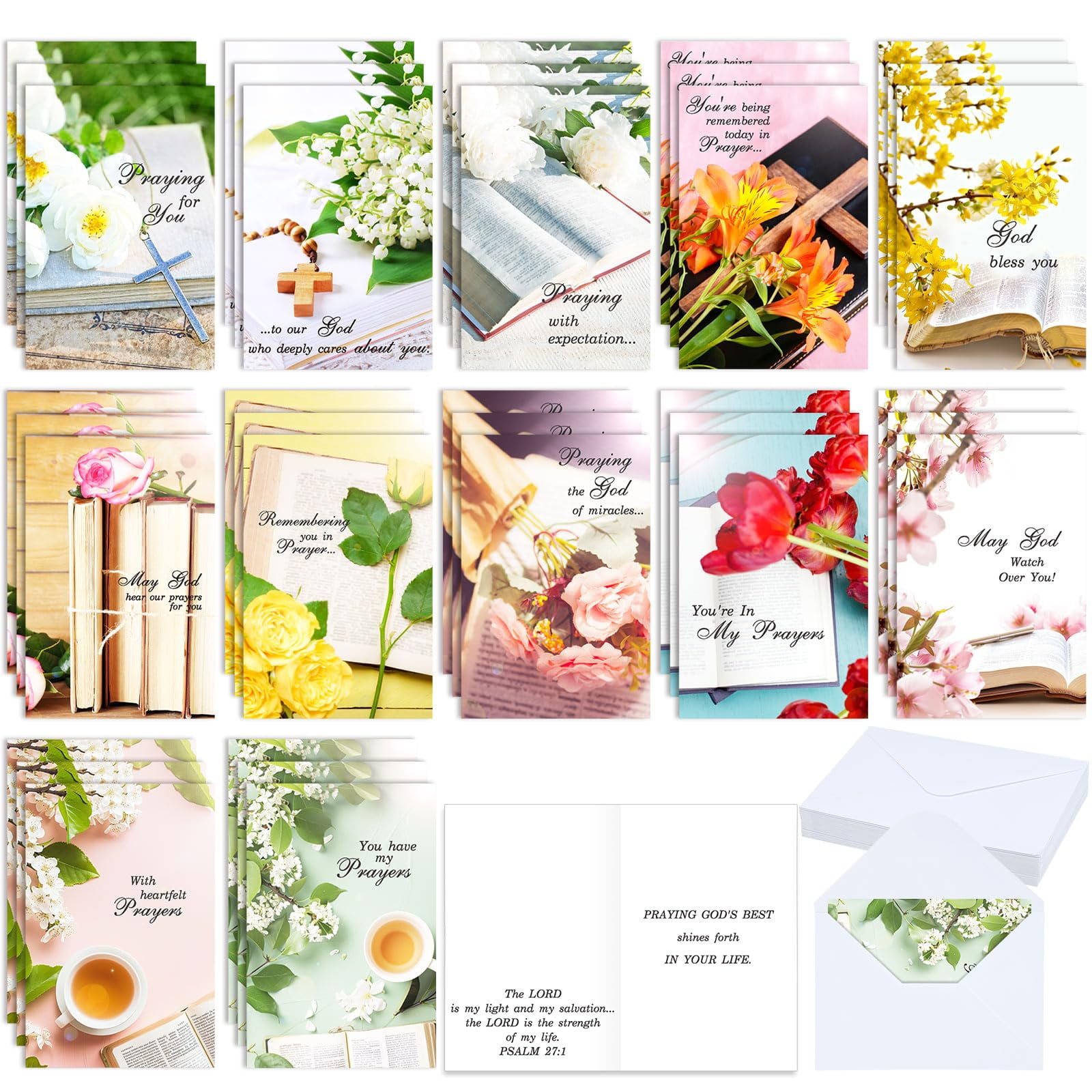 Motiskyy 36 Pack Praying for You Greeting Cards with Scripture Bible ...