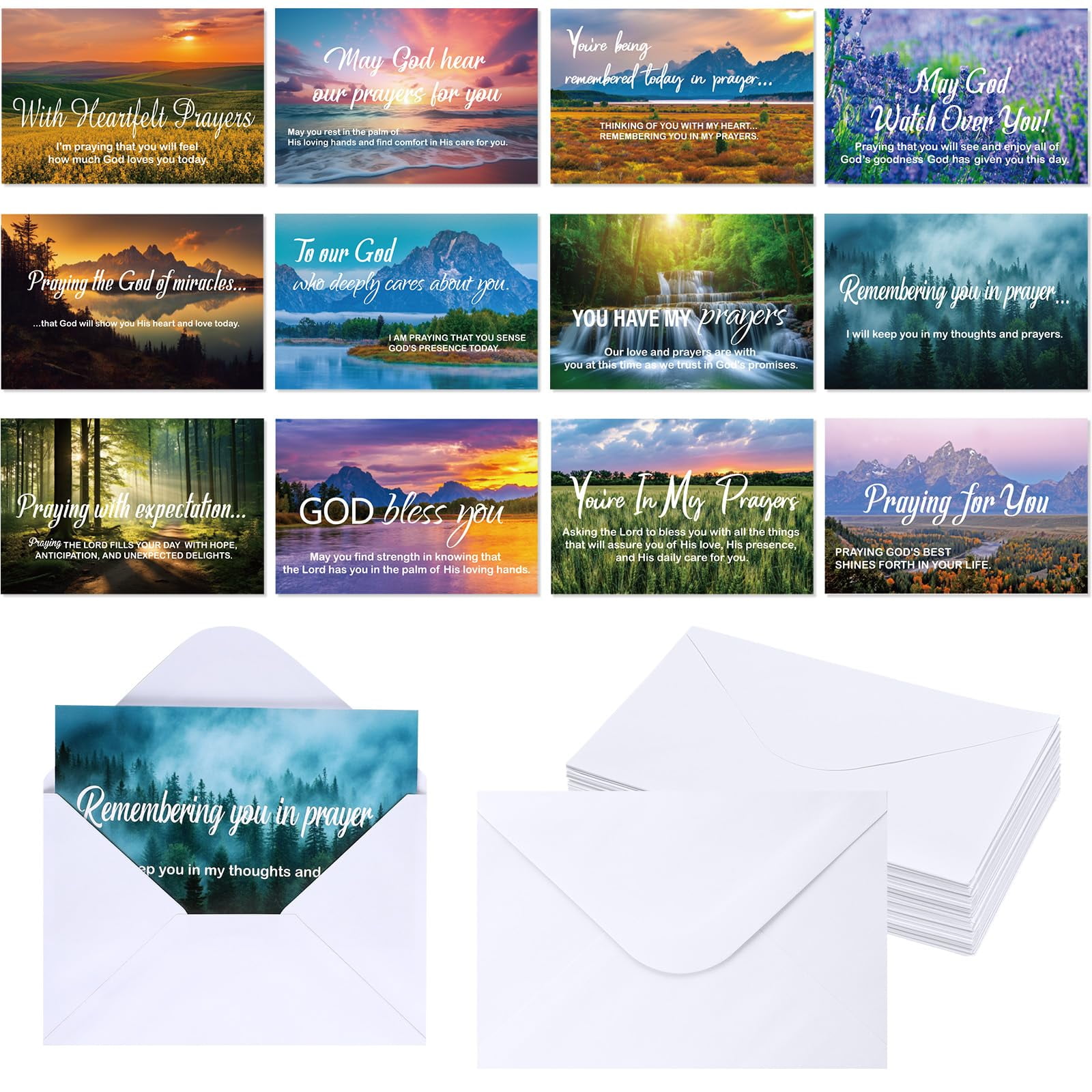 Motiskyy 36 Pack Praying for You Greeting Cards with Scripture Bible ...
