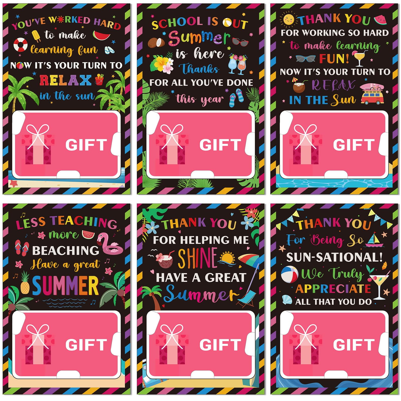 Motiskyy 48 Set Teacher Appreciation Gift Cards Holder End of Year ...