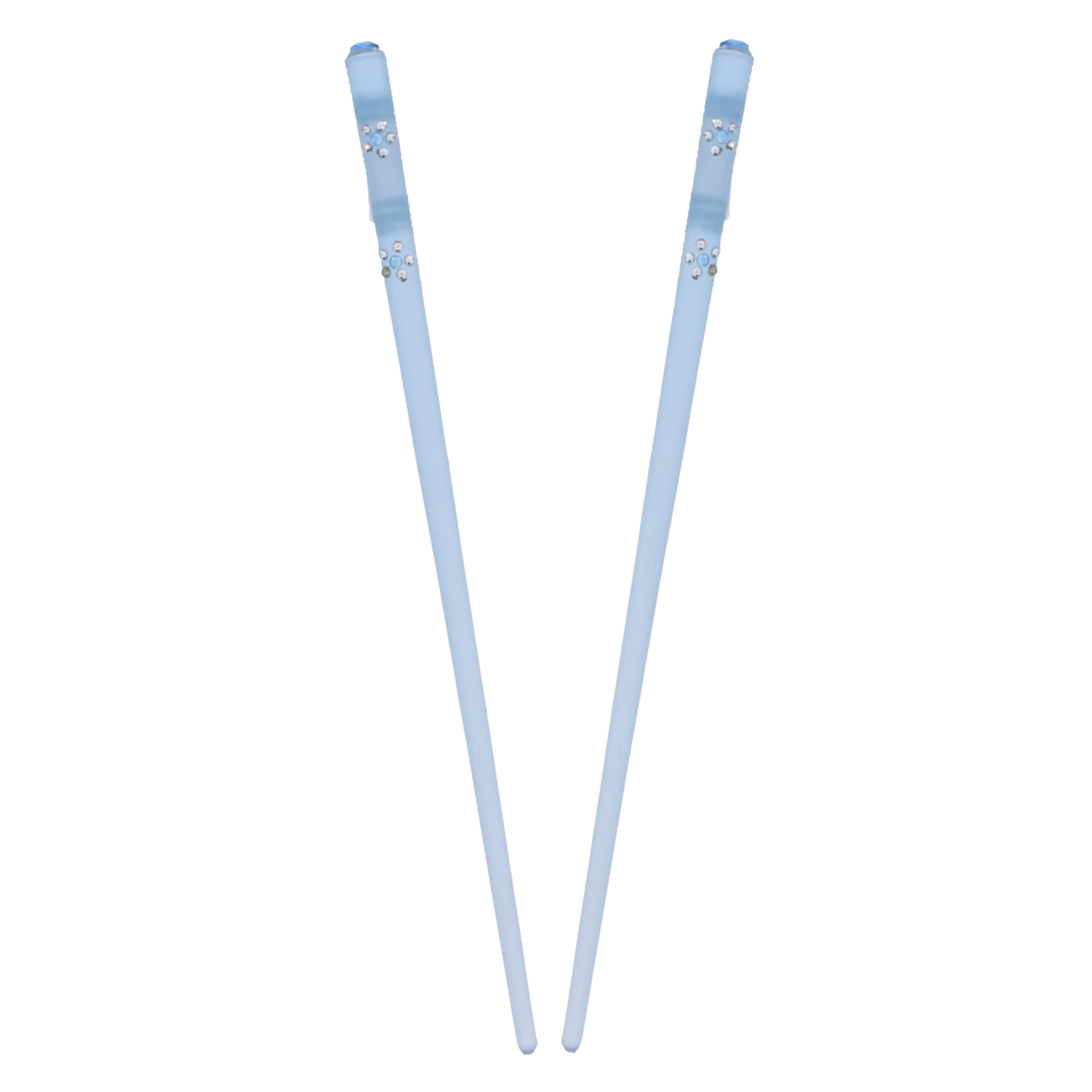 Motique Accessories Blue Clear Hair Stick Chop Sticks with Diamond ...