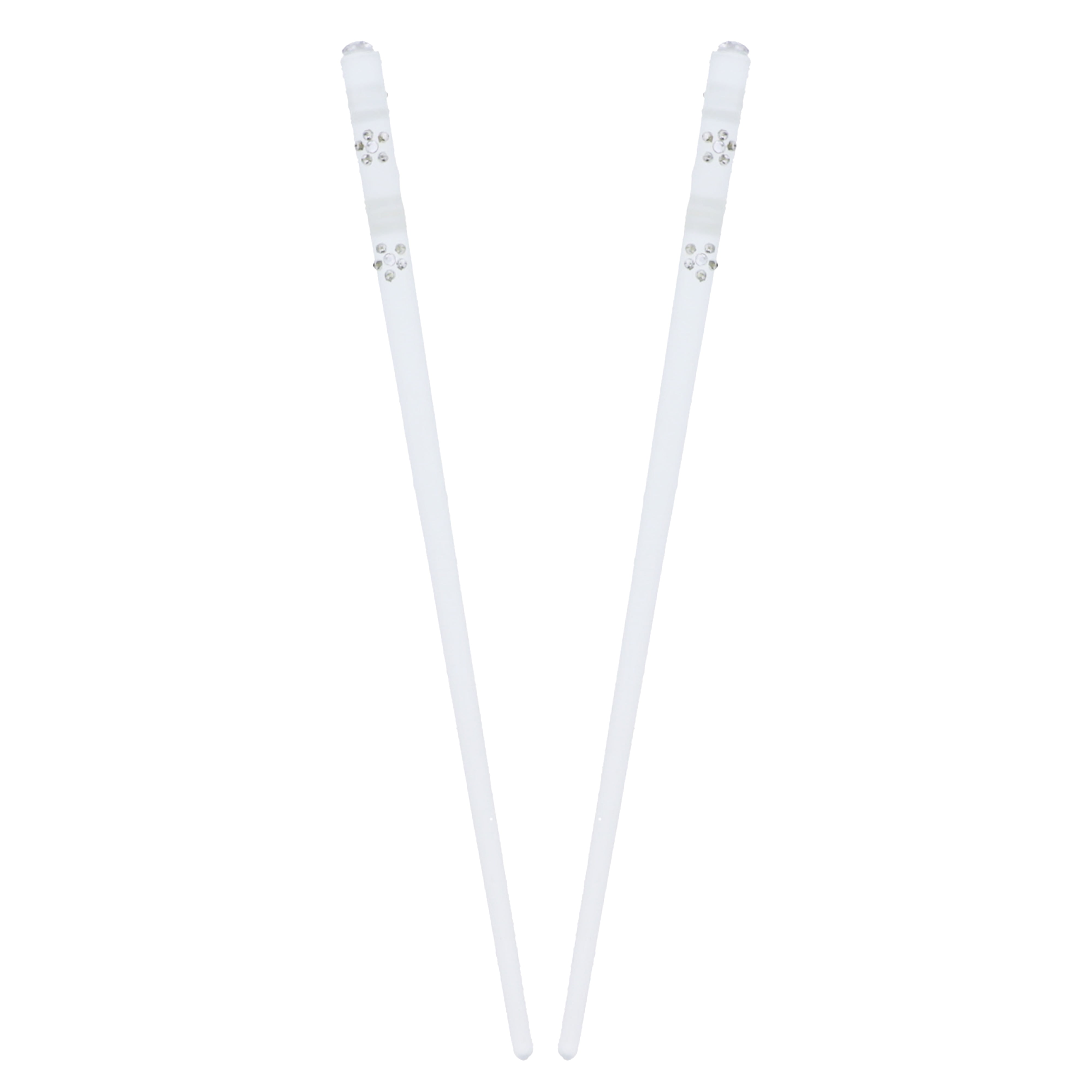 Motitique Accessories Clear Hair Stick Chop Sticks with Diamond Flower ...