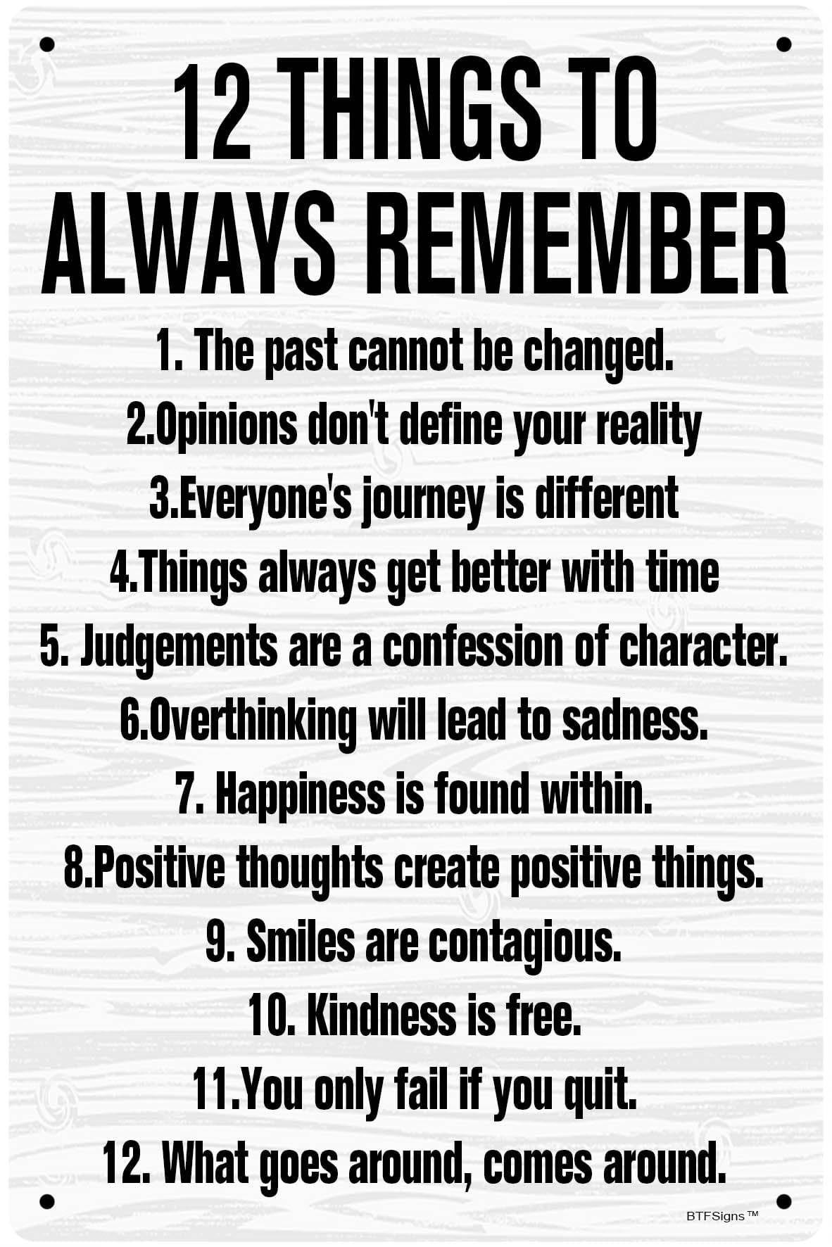 Motivate Sign 12 Things To Always Remember Sign Inspirational And ...