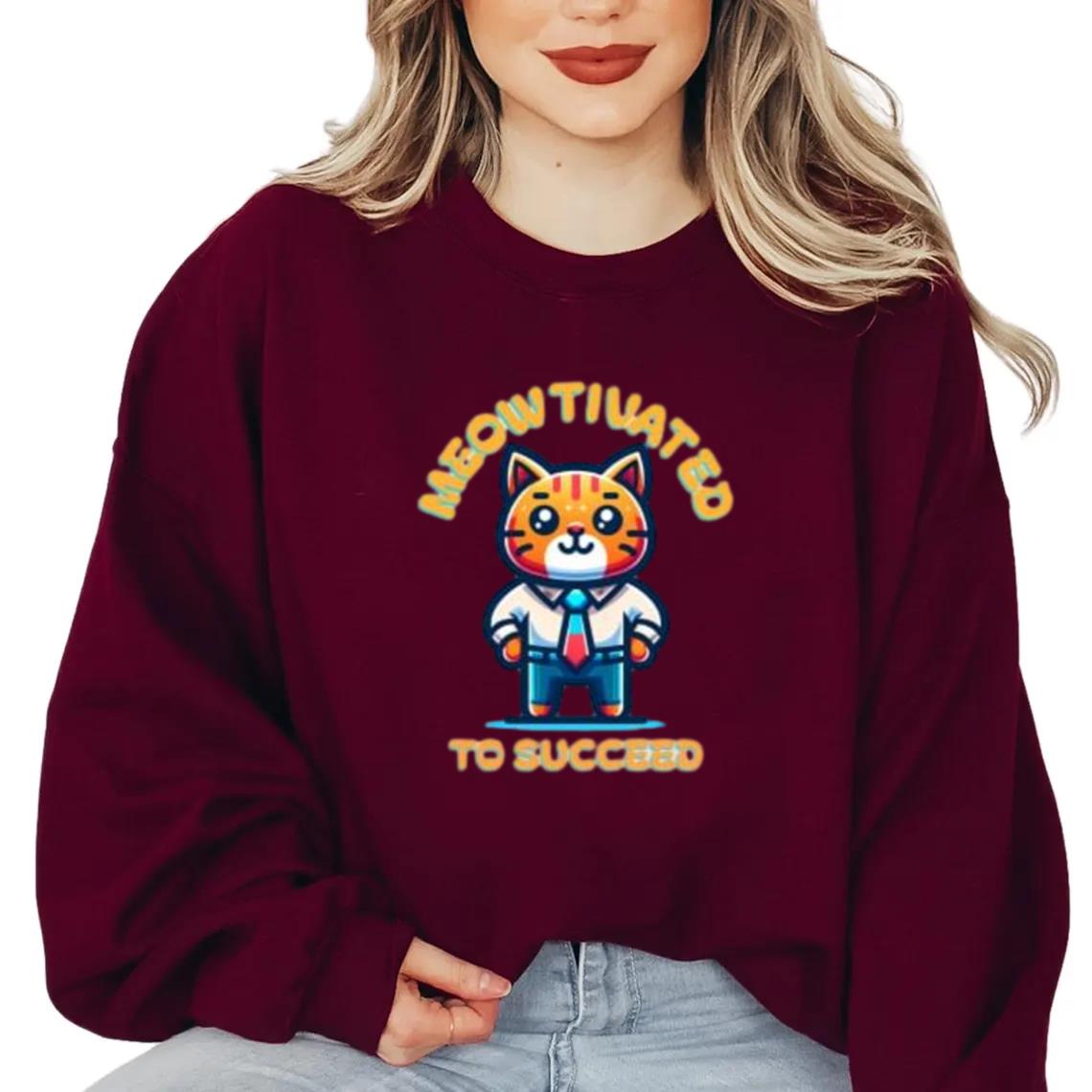 Motivated Kitty Meowtivated Succeed Funny Cat Quote Feline Goal ...
