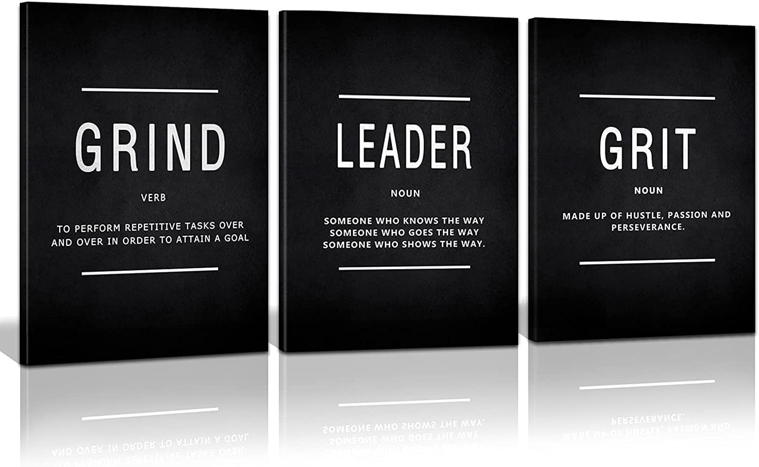 Motivation Canvas Wall Art Grind, Success Grit Leader Quotes Poster ...