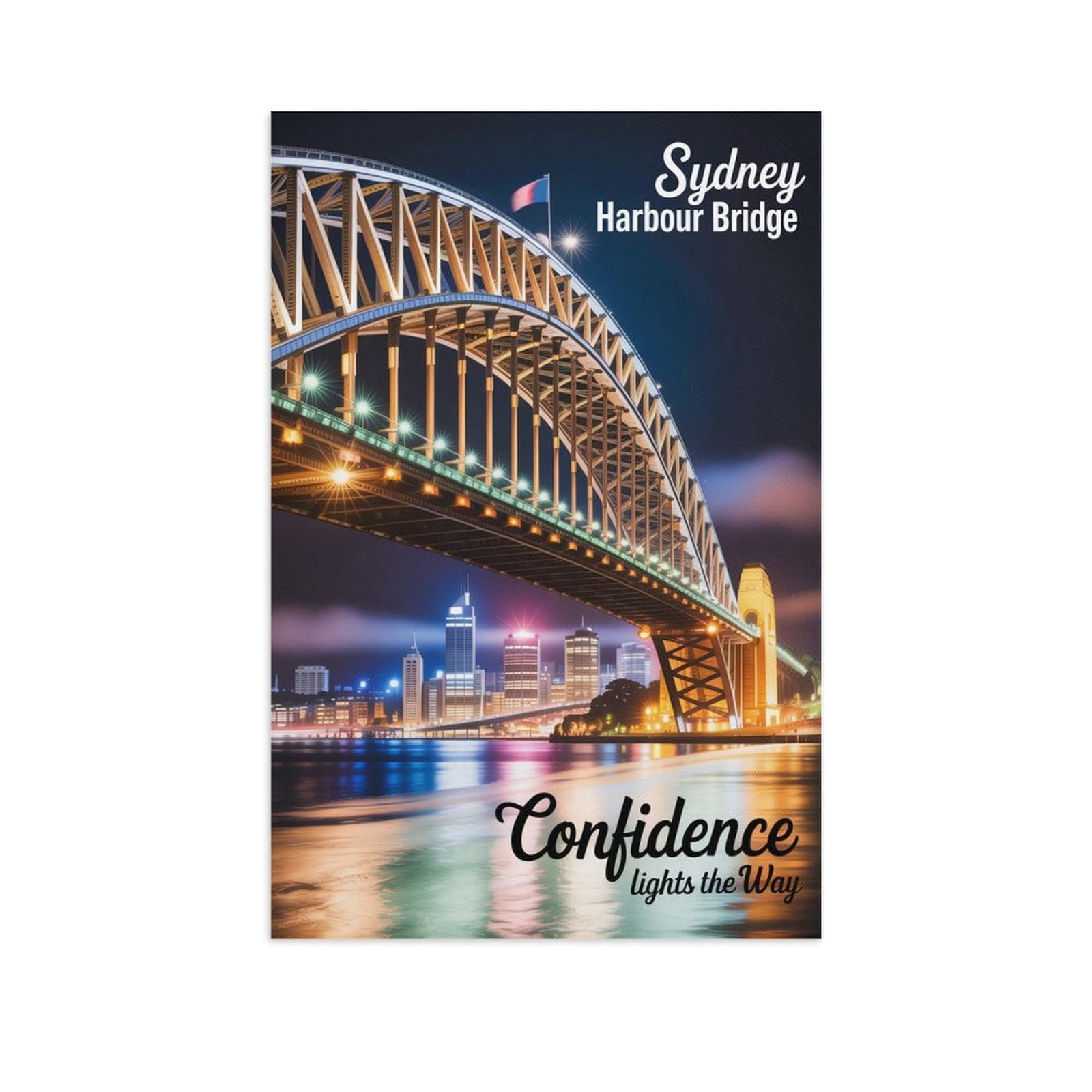Motivational Artwork Sydney Harbour Bridge Inspirational Travel Wall ...
