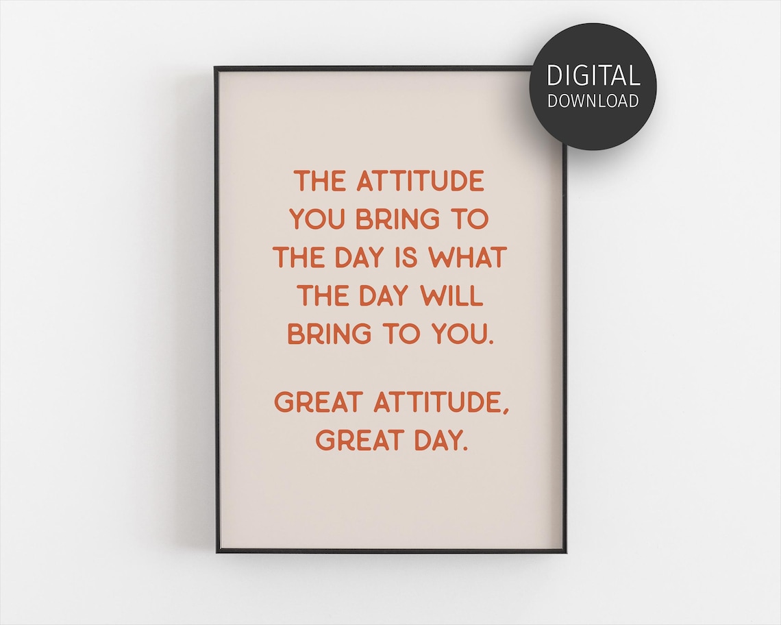 Motivational Attitude Wall Art, Poster For Retro Home Office Decor ...