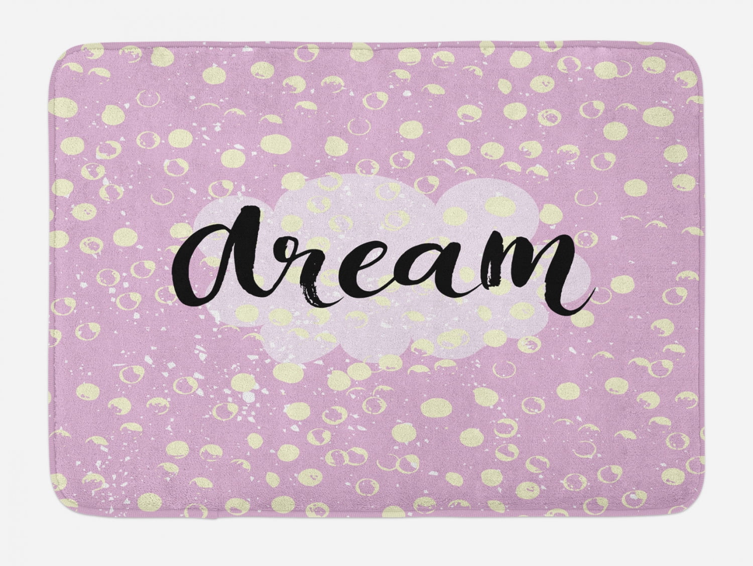 Motivational Bath Mat, Hand Written Style Dream Word on a Cloud Shape ...