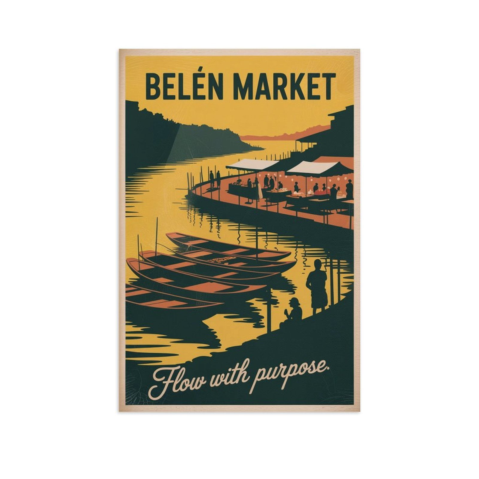 Motivational Belén Market Retro Travel Inspirational Wall Art Poster ...