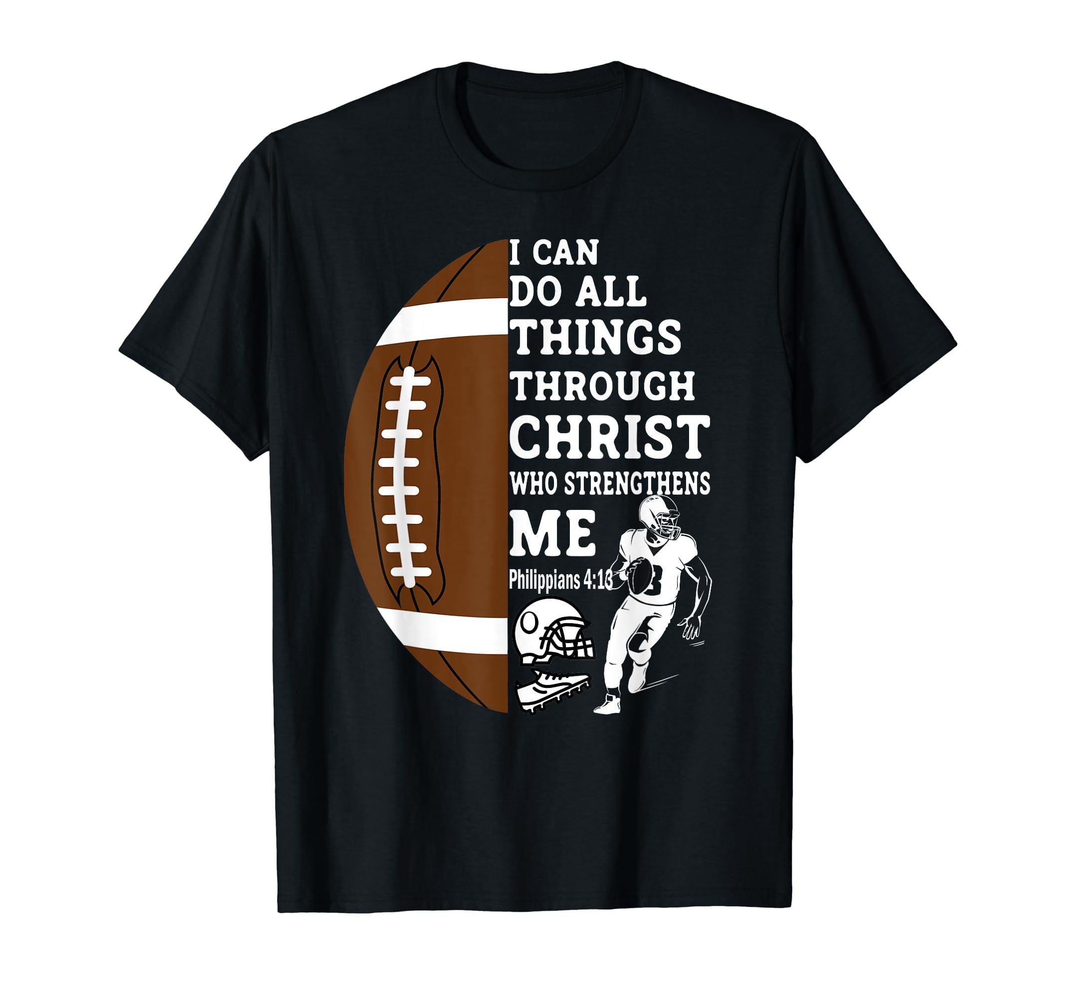 Motivational Bible Verse Christian Gifts Football T-Shirt - Walmart.com