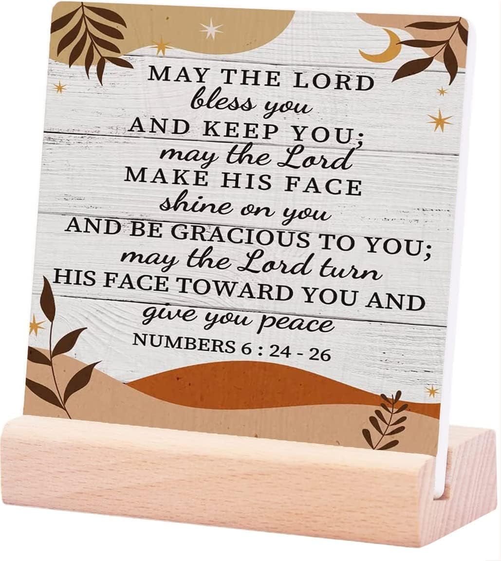 Motivational Bible Verse Desk Plaque Sign, May the Lord Bless You and ...
