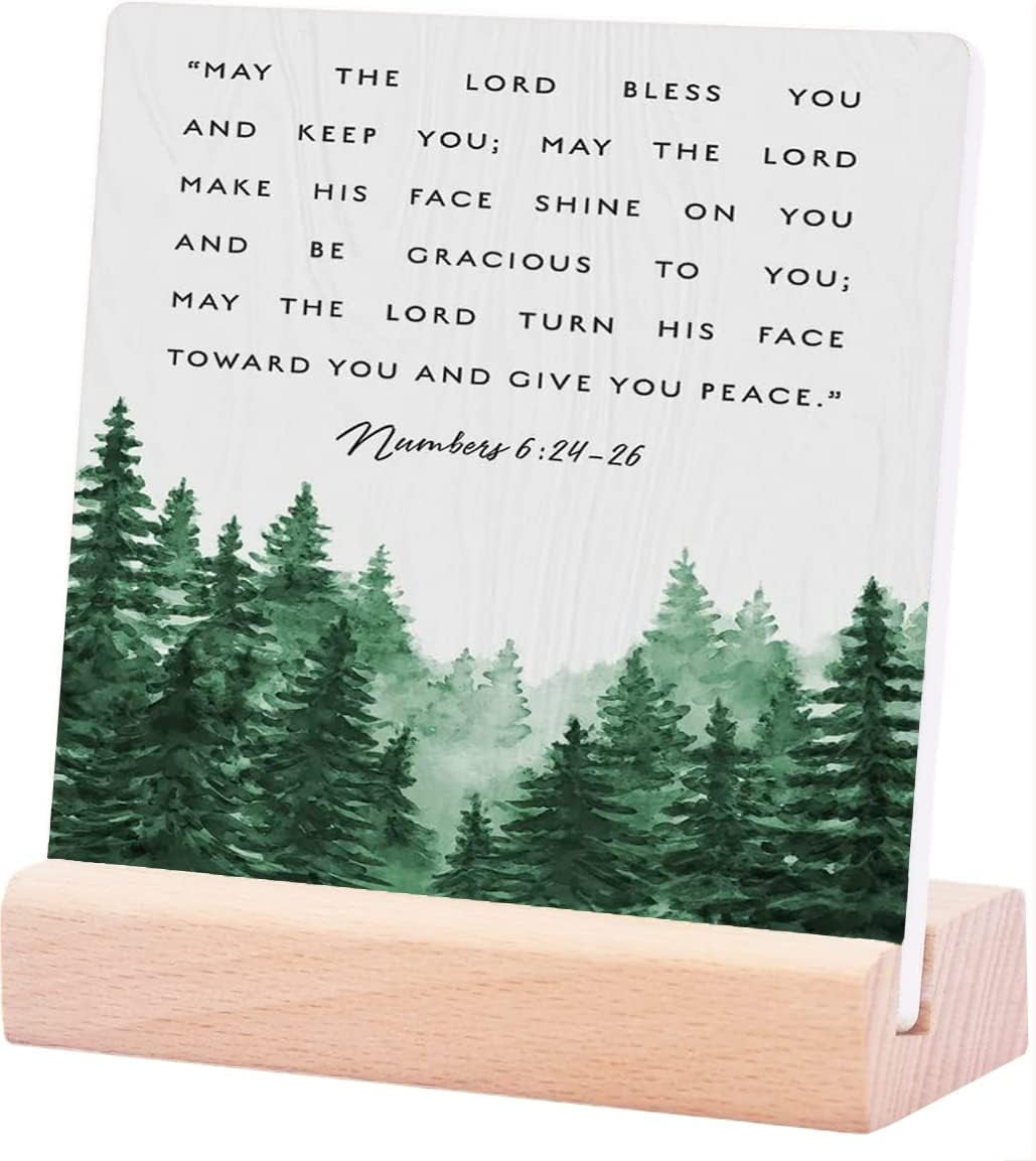 Motivational Bible Verse Watercolour Desk Plaque Sign, May the Lord ...