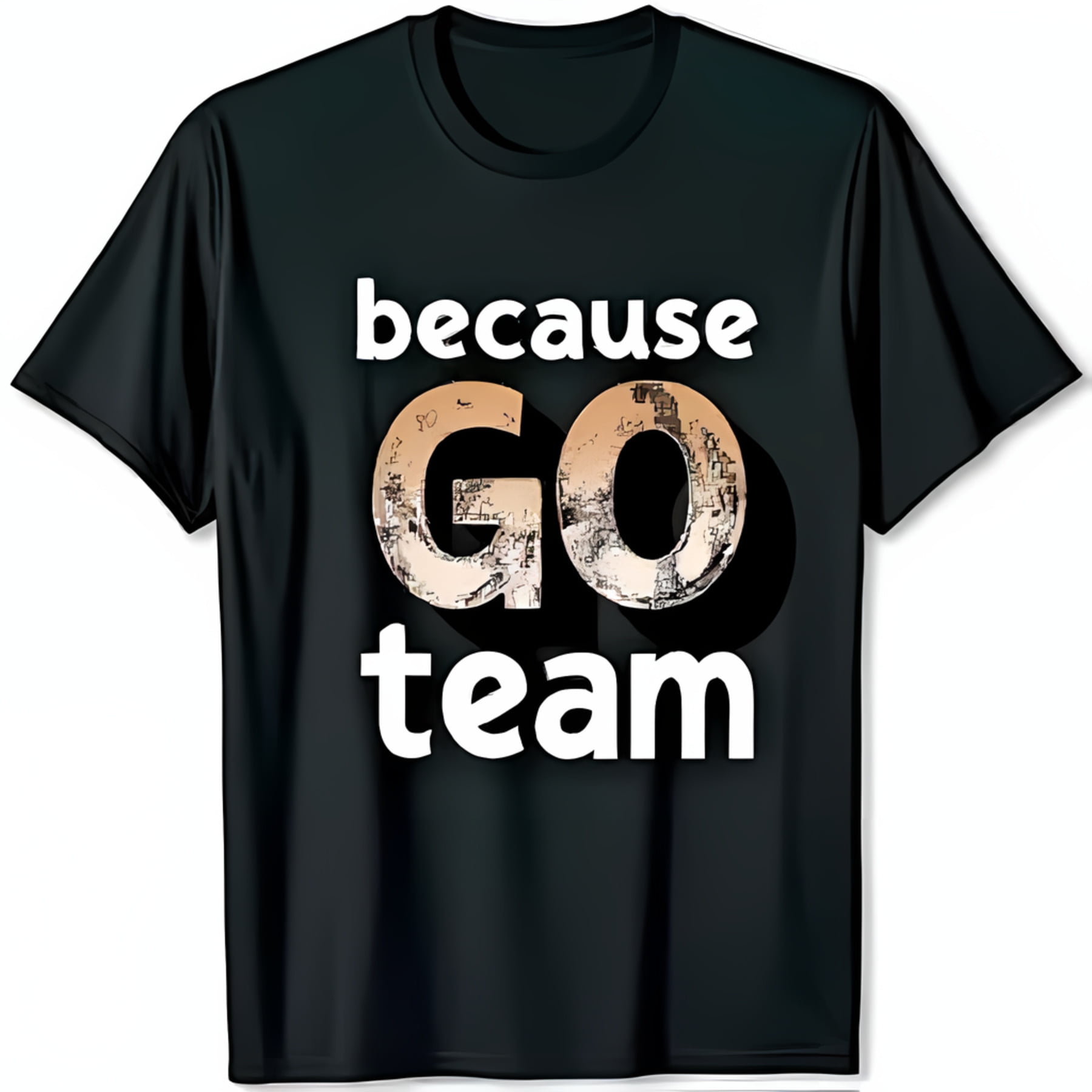Motivational Black T-Shirt with Vintage GO Team Graphic Team - Walmart.com
