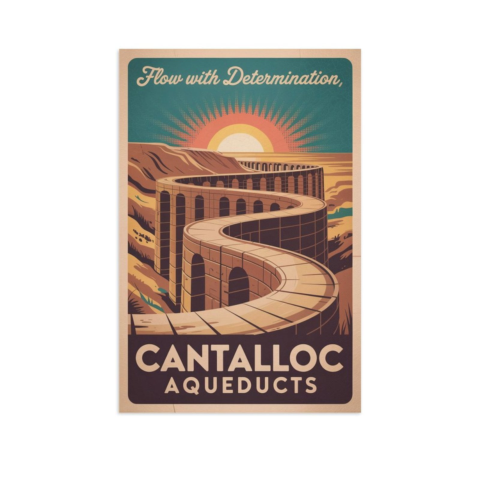 Motivational Cantalloc Aqueducts Poster Retro Inspirational Vintage ...