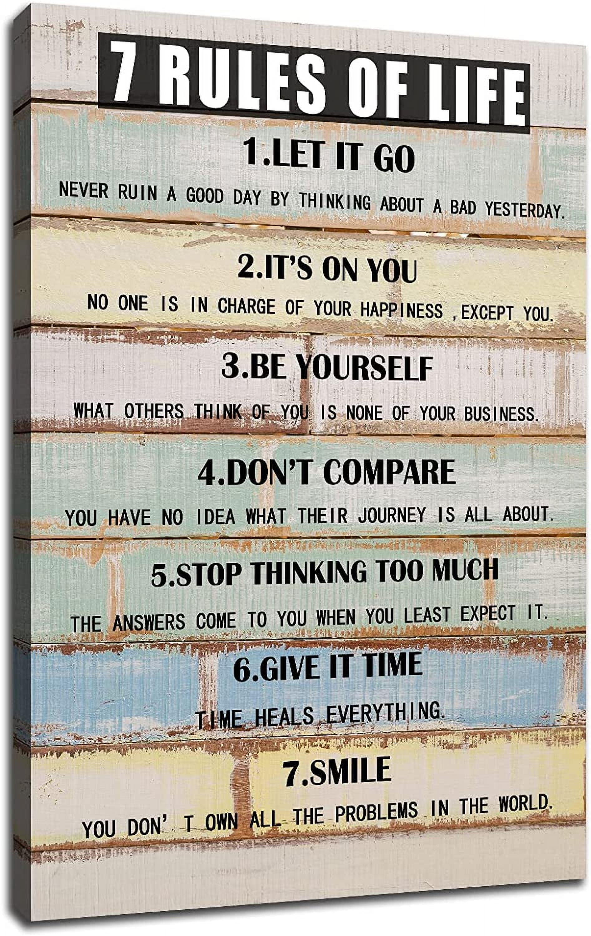 Motivational Canvas Wall Art Inspirational Entrepreneur Quotes 7 Rules ...