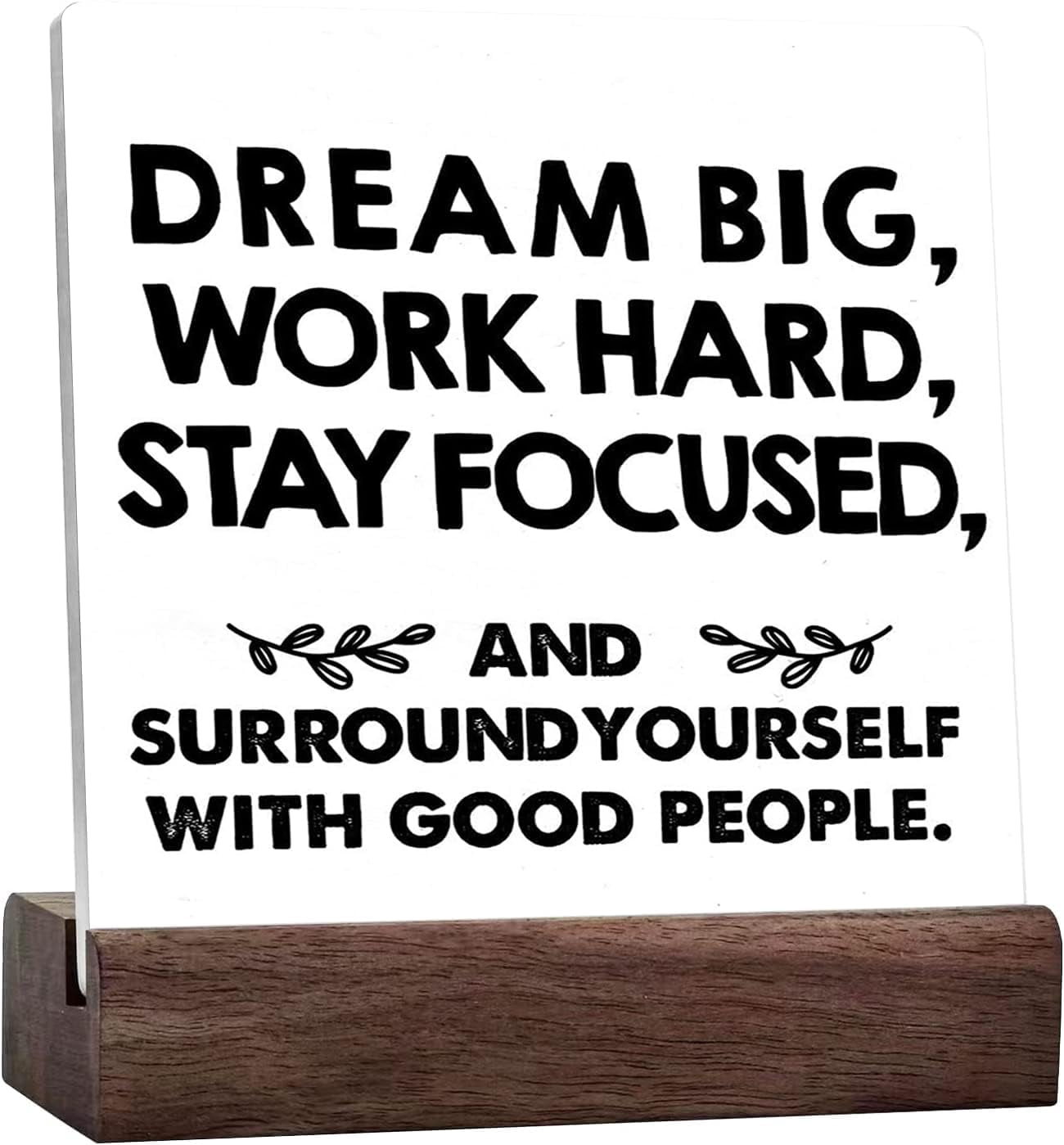 Motivational Ceramic Desk Sign Desk Decor,Dream Big Work Hard Stay ...