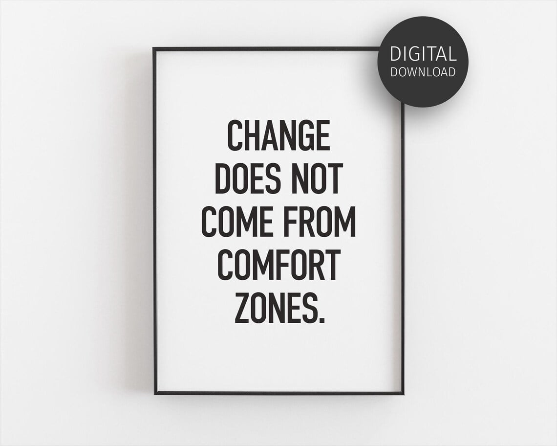 Motivational Change Quote Poster, Office Wall Art, Home Desk Decor ...