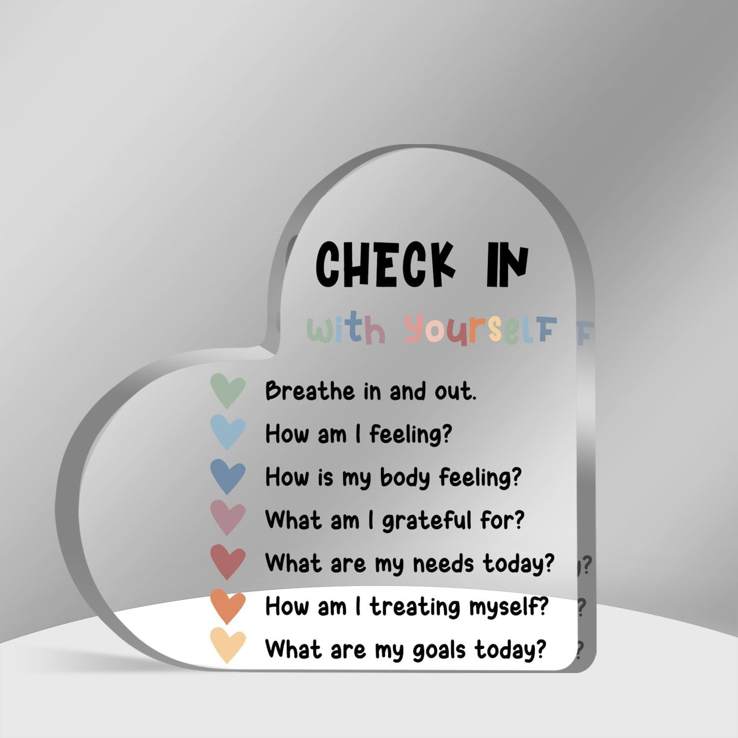 Motivational Cheer up Gifts Gentle Reminders Heart Shaped Acrylic Signs ...