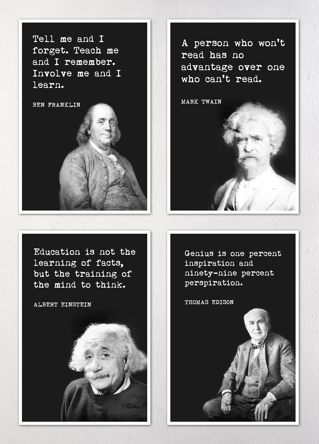 Motivational Classroom Posters - Set of Four 12x18 Prints - Great Gift ...