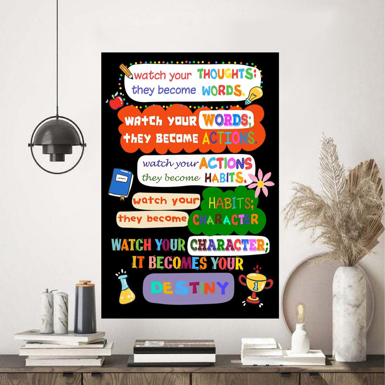 Motivational Classroom Signs Print Poster 16 x 24 Inch Poster - Walmart.com