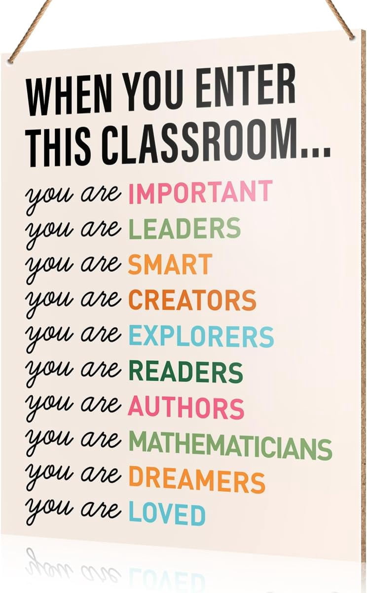 Motivational Classroom Wall Sign Hanging Decor, When You Enter This ...
