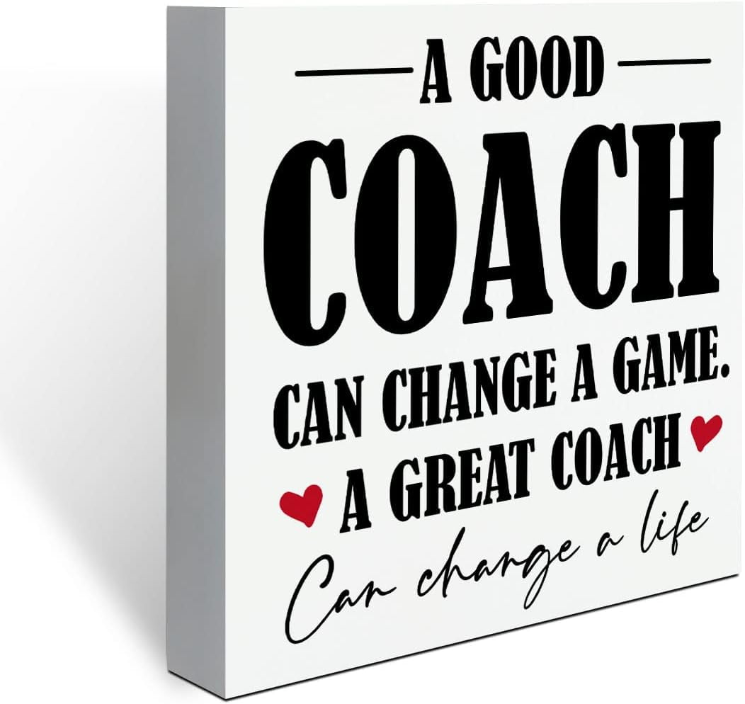 Motivational Coach Noun Sign Coach Gifts Rustic Wooden Box Sign White ...