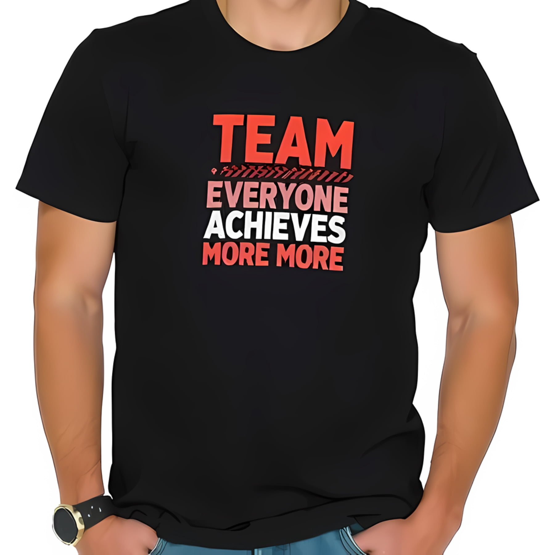 Motivational Cotton Short Sleeve T-Shirt - " TEAM EVERYONE ACHIEVES ...