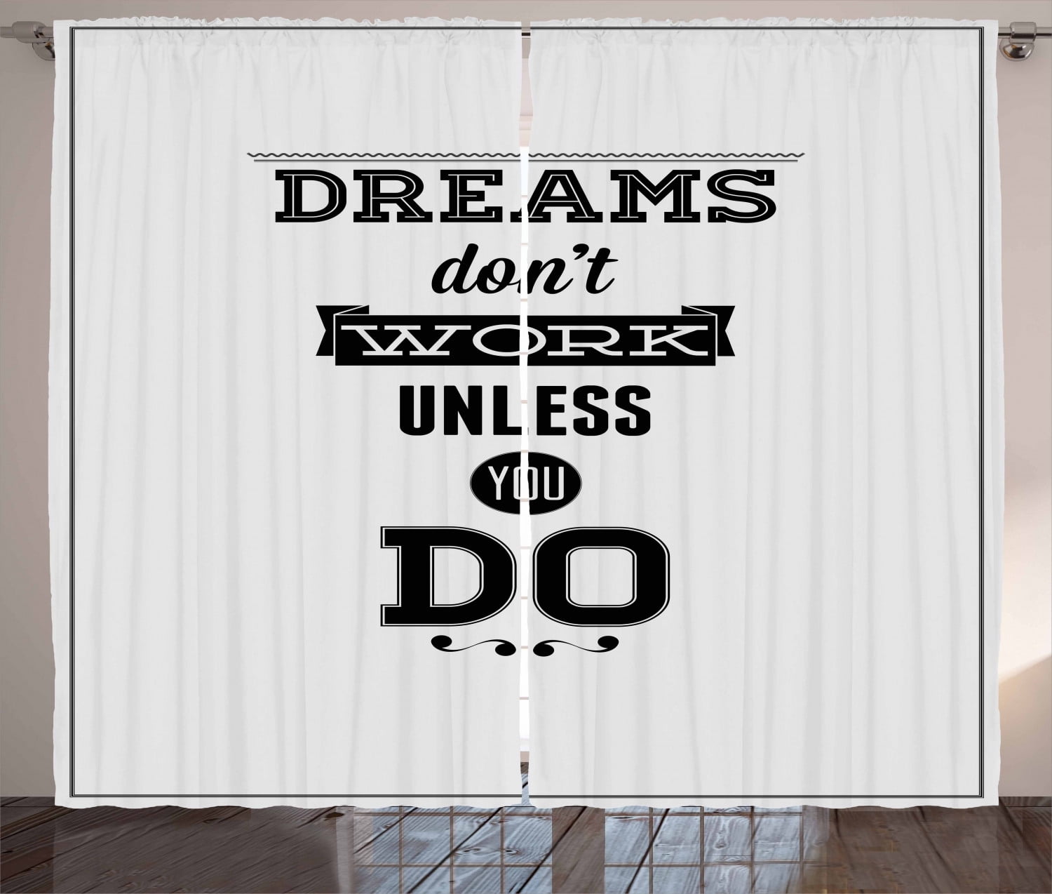 Ambesonne Wording Curtains 2 Panel Set, Future Goals Words, 108" x 96 ...