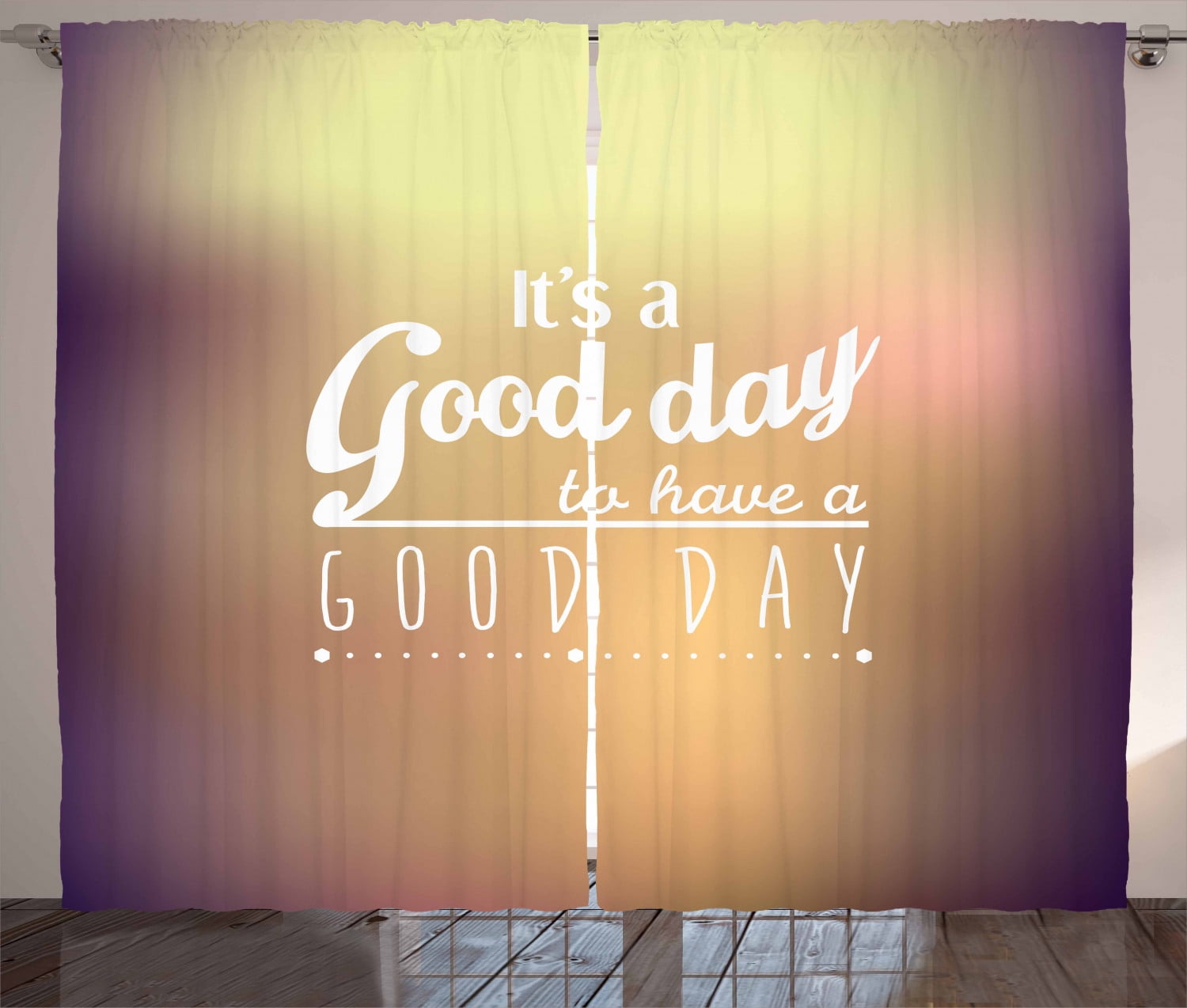 Ambesonne Wording Curtains 2 Panel Set, Day Words, 108" x 96", Pale ...