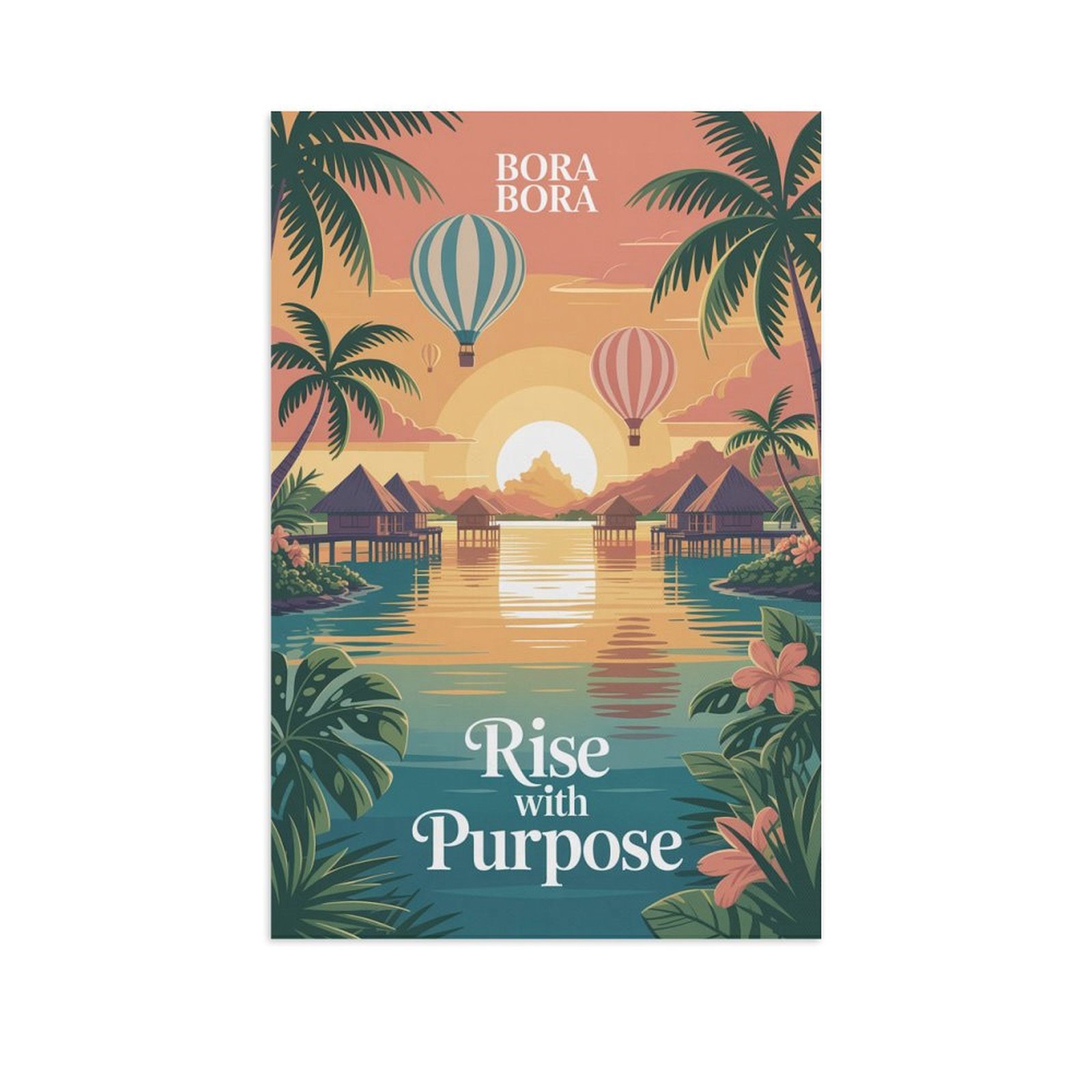 Motivational Decor Bora Bora Inspirational Travel Poster for Bedroom ...