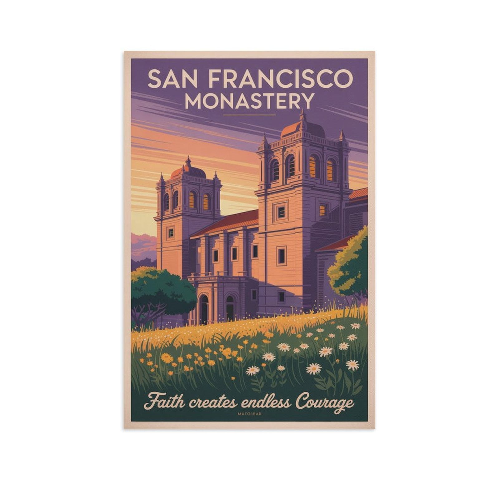 Motivational Decor San Francisco Monastery Inspirational Travel Poster ...