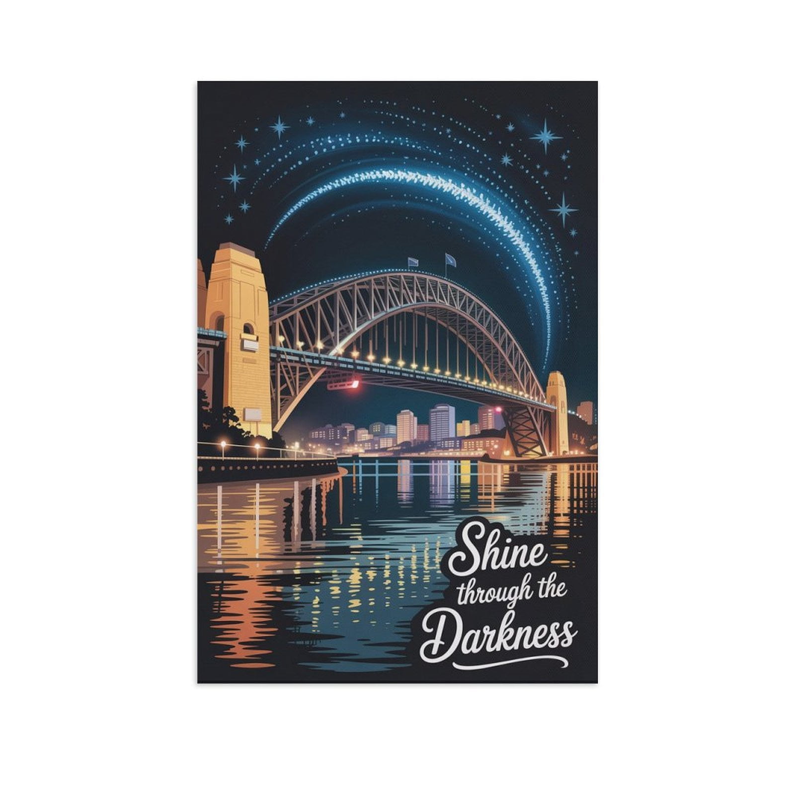 Motivational Decor Sydney Harbour Bridge Inspirational Travel Poster ...