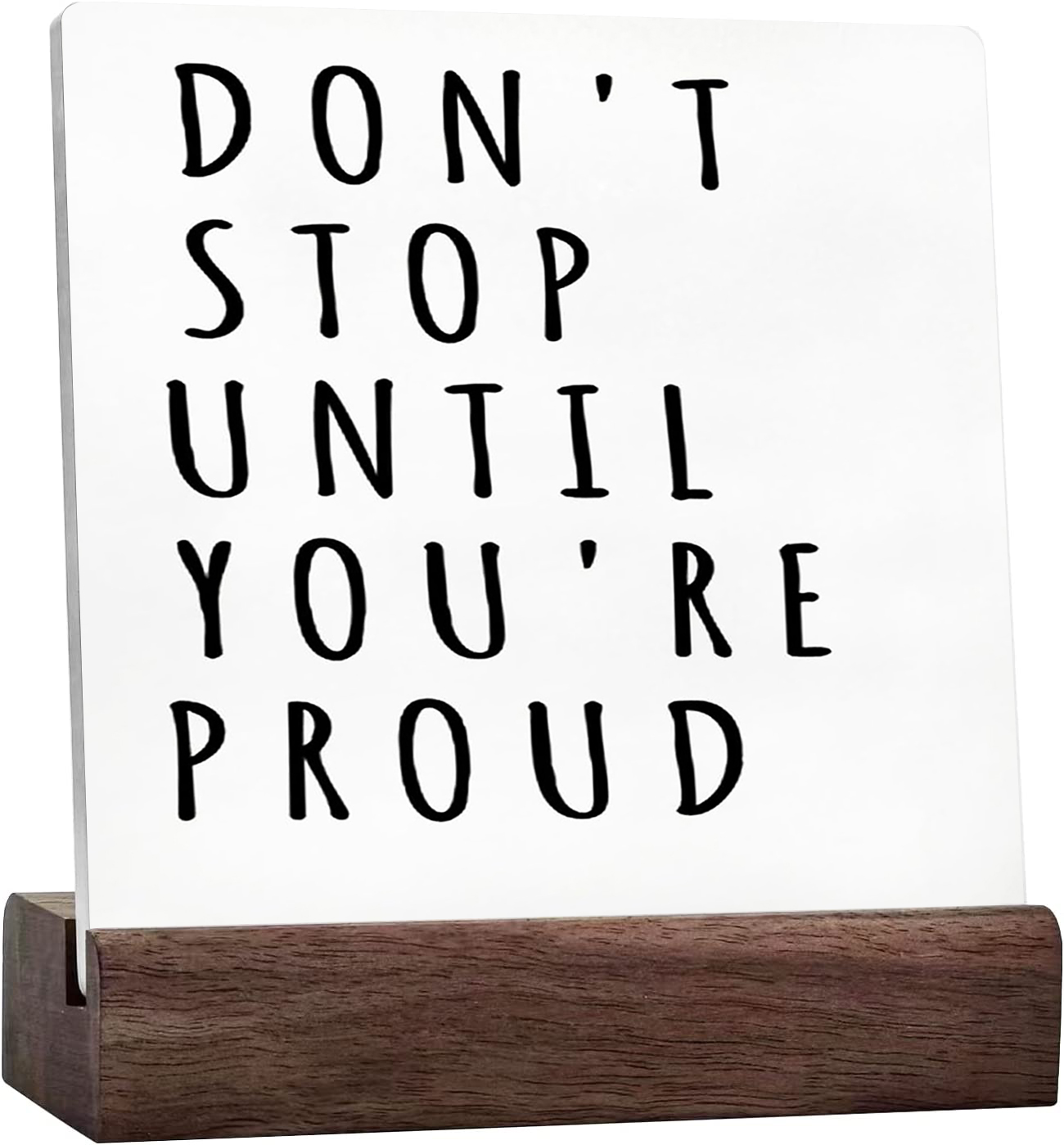 Motivational Desk Decor - Don'T Stop Until You'Re Proud Ceramic Desk ...