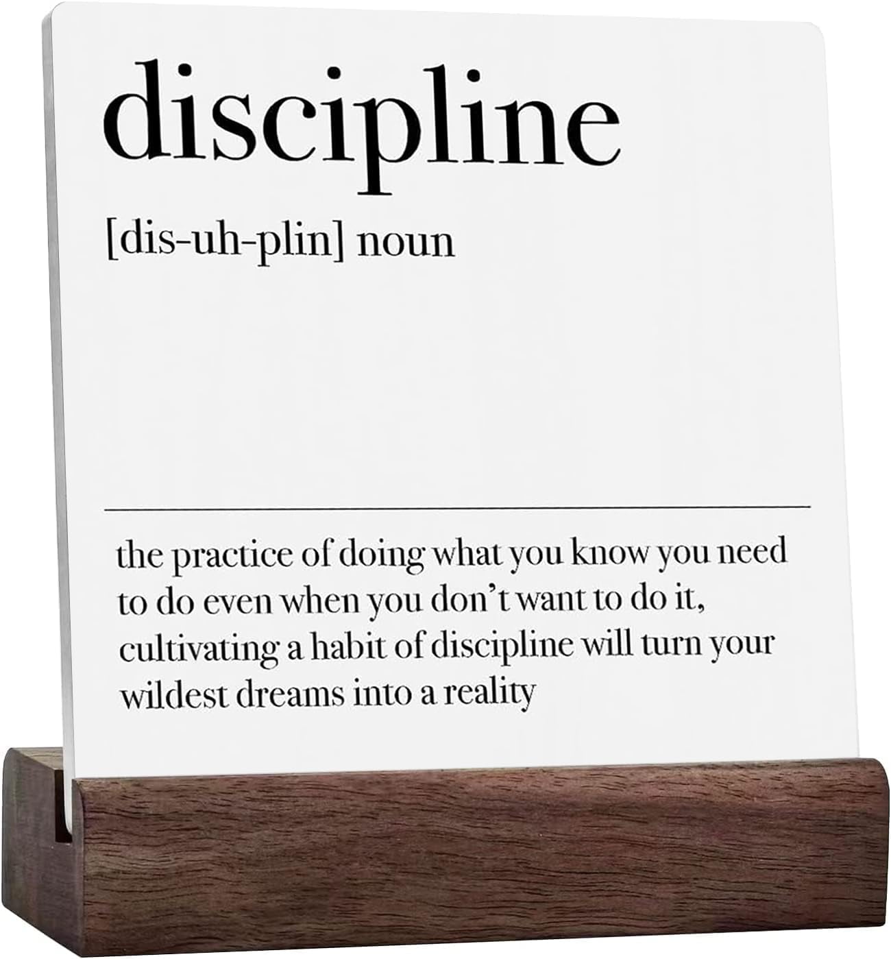 Motivational Discipline Noun Decorative Rustic Funny Office Desk ...