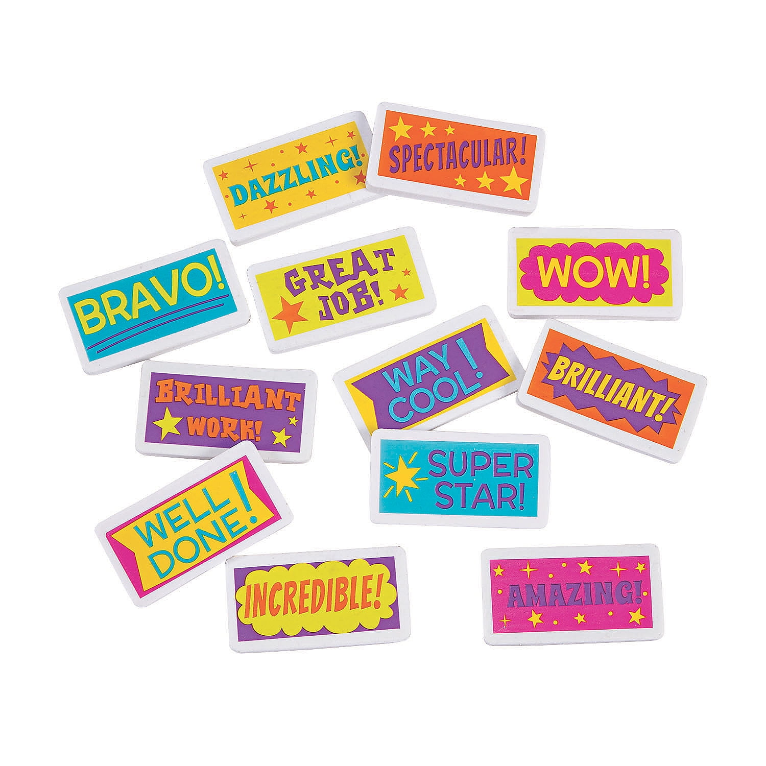Motivational Eraser Asst - Stationery - 24 Pieces - Walmart.com