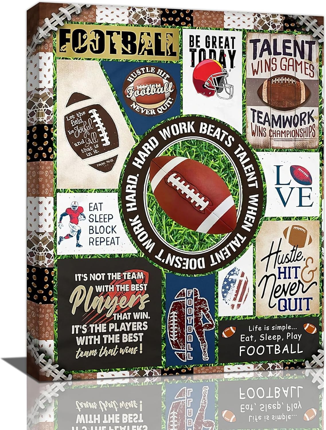 Motivational Football Wall Art Football Posters Pictures Wall Decor ...