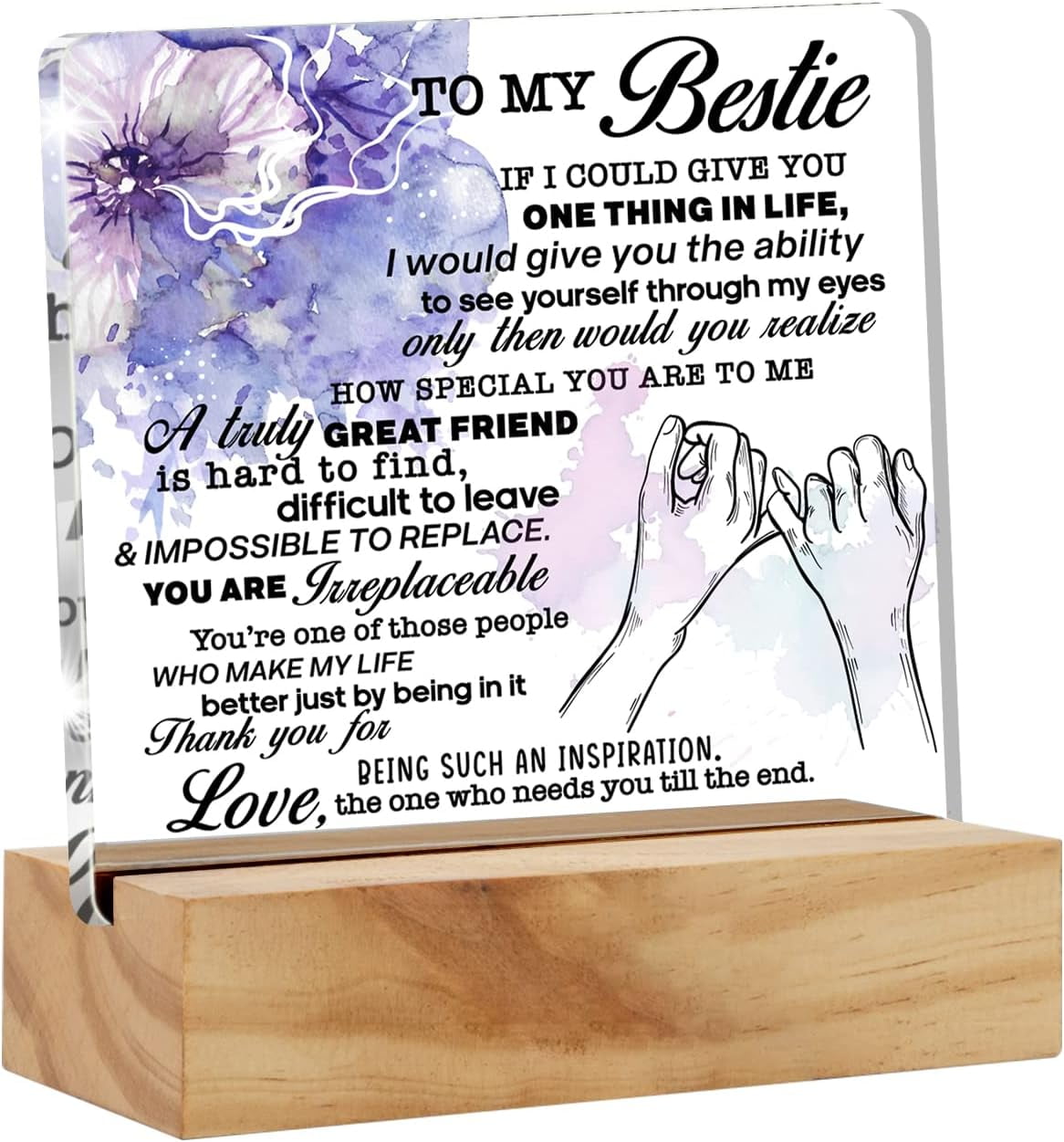 Motivational Friendship Gift Acrylic Desk Sign Decoration Plaque Best ...