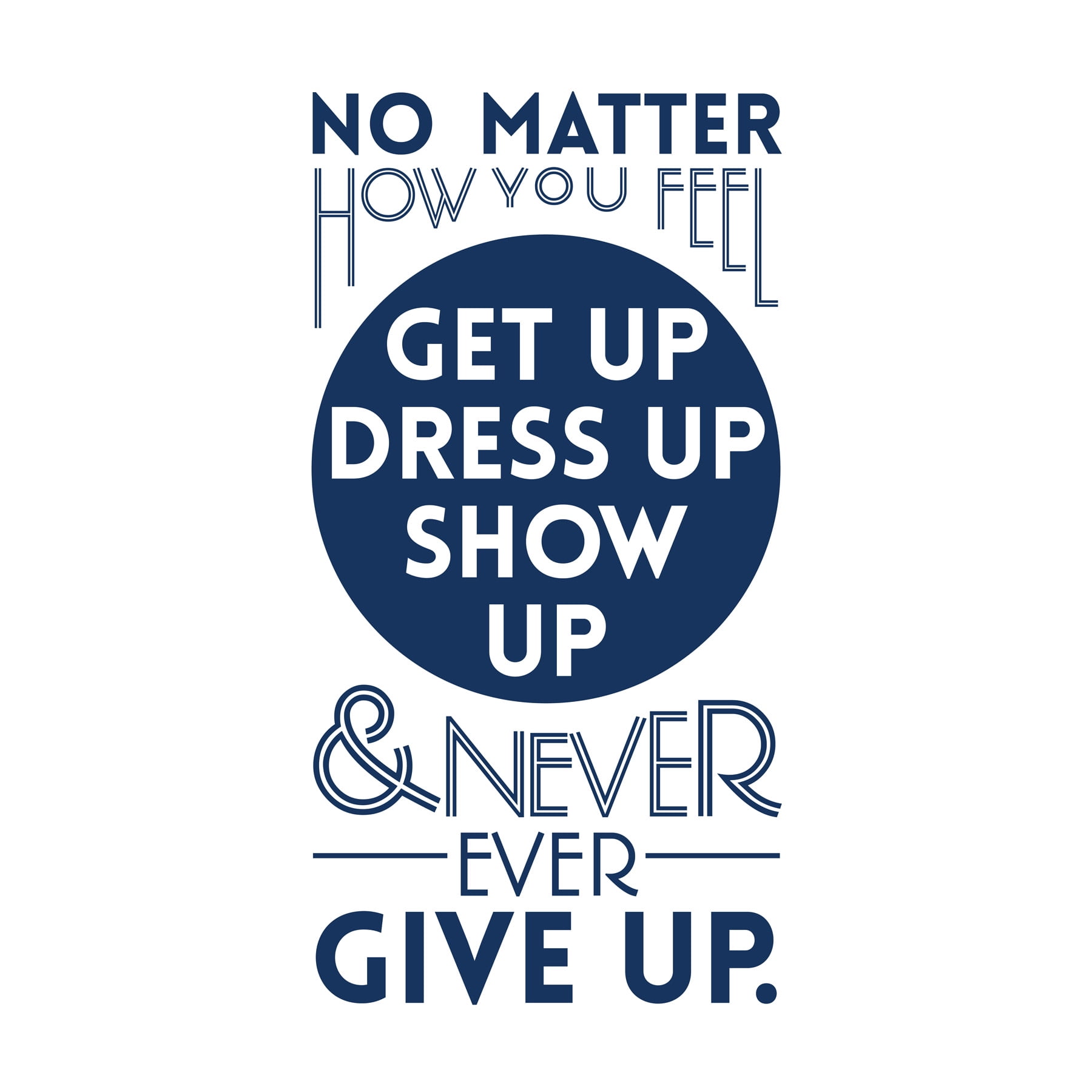 Motivational Get Up Never Give Up Large Wall Art Print - Walmart.com
