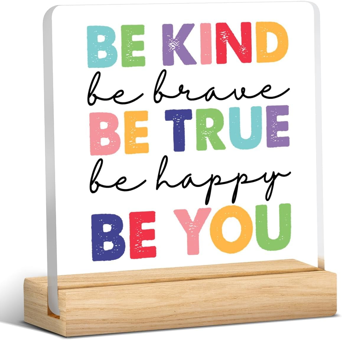 Motivational Gifts Inspirational Be Kind Be Brave Quote Clear Desk ...
