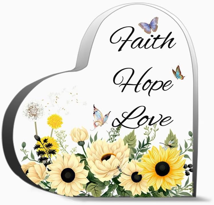 Motivational Gifts Inspirational Faith Hope Love Quote Clear Desk ...
