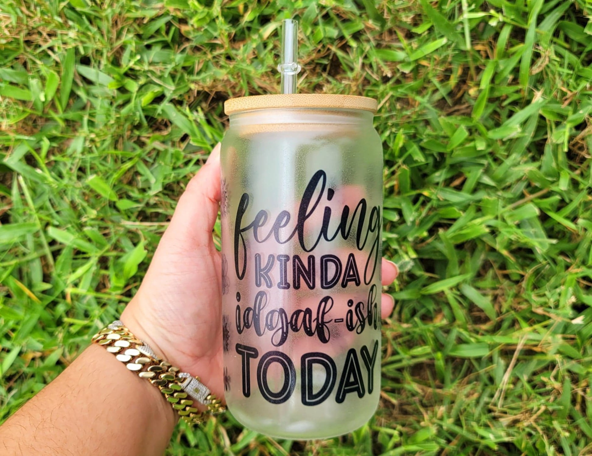 Motivational Glow in dark UV Activated Glow Beer Can Glass 16 oz ...