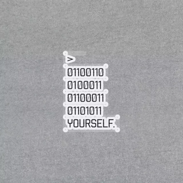 Motivational Go Digital Yourself Binary Code Sticker Decalphone Decal Water Bottle Stickers ...