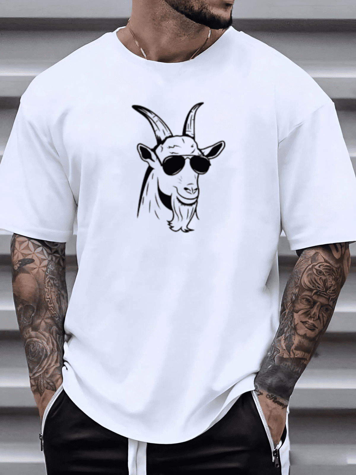 Motivational Goat With Sunglasses Quote Fun Farm Scene Unisex T-Shirt ...