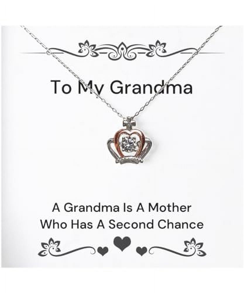 Motivational Grandma Crown Pendant Necklace, A Grandma Is A Mother Who ...
