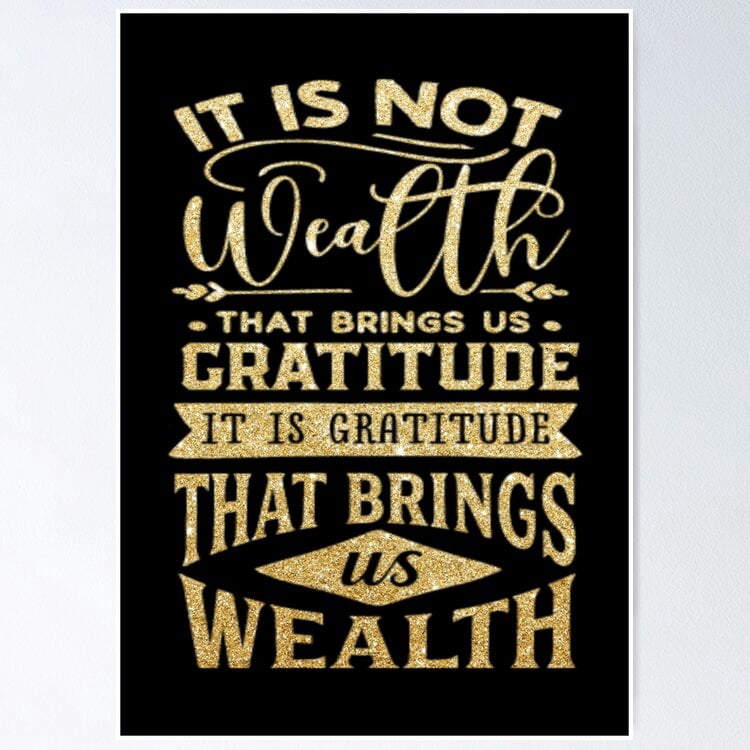 Motivational Gratitude Quote Poster- Unframed Poster | Wall Art ...