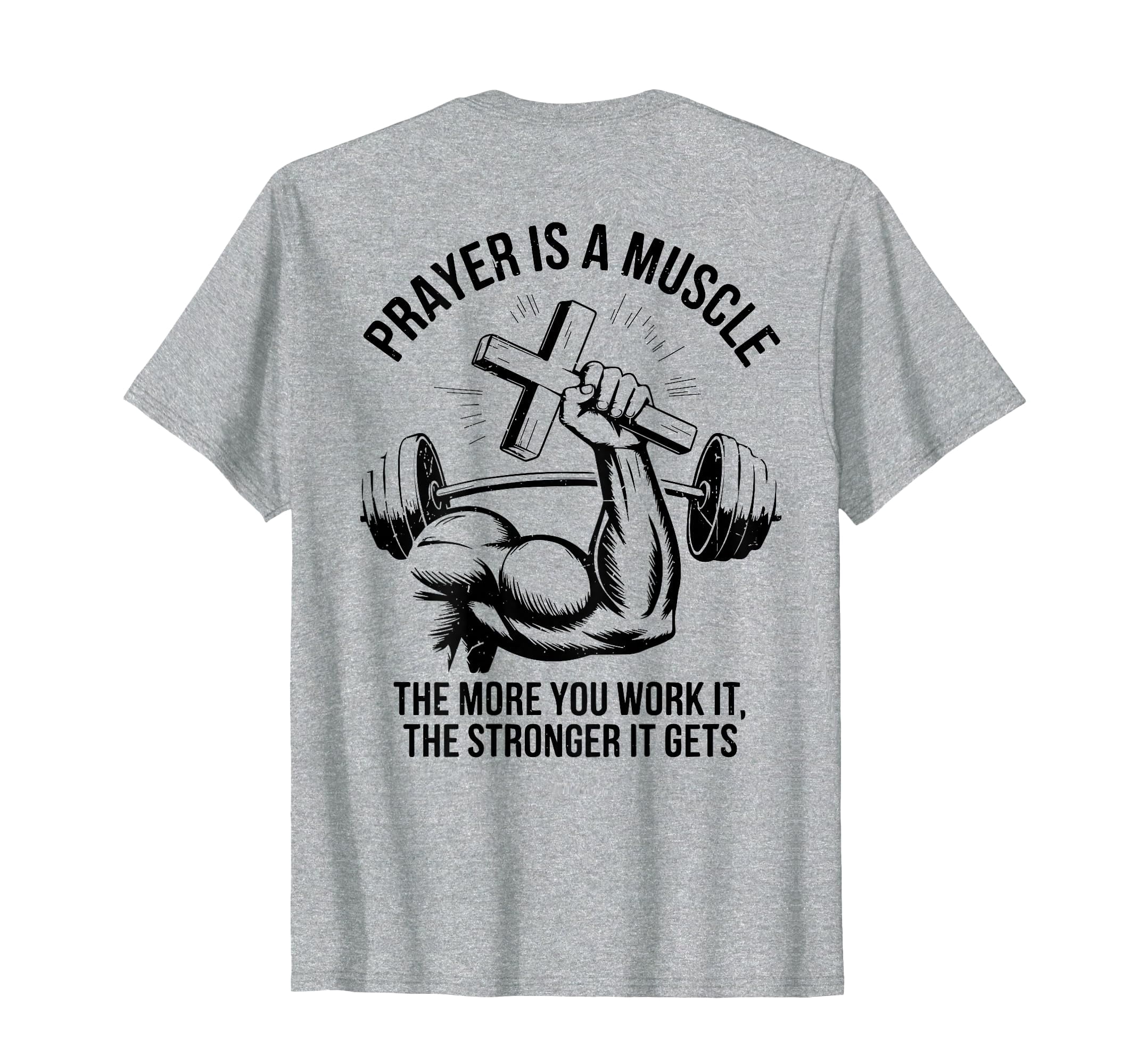 Motivational Grey Muscle Jesus Christ Gym T-Shirt for Strength and ...