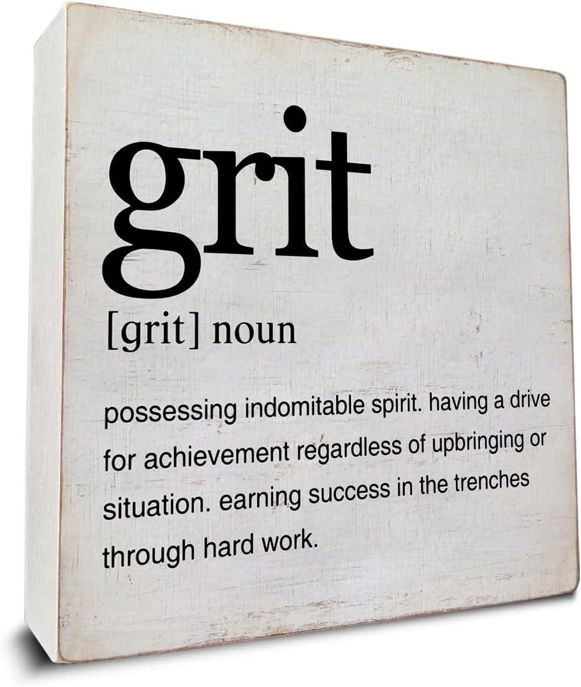Motivational Grit Gift Grit Definition Art Wooden Box Sign Grit Quotes ...