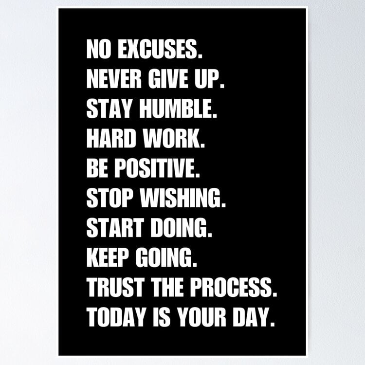 Motivational Gym Quote Poster- Unframed Poster | Wall Art | Perfect For ...