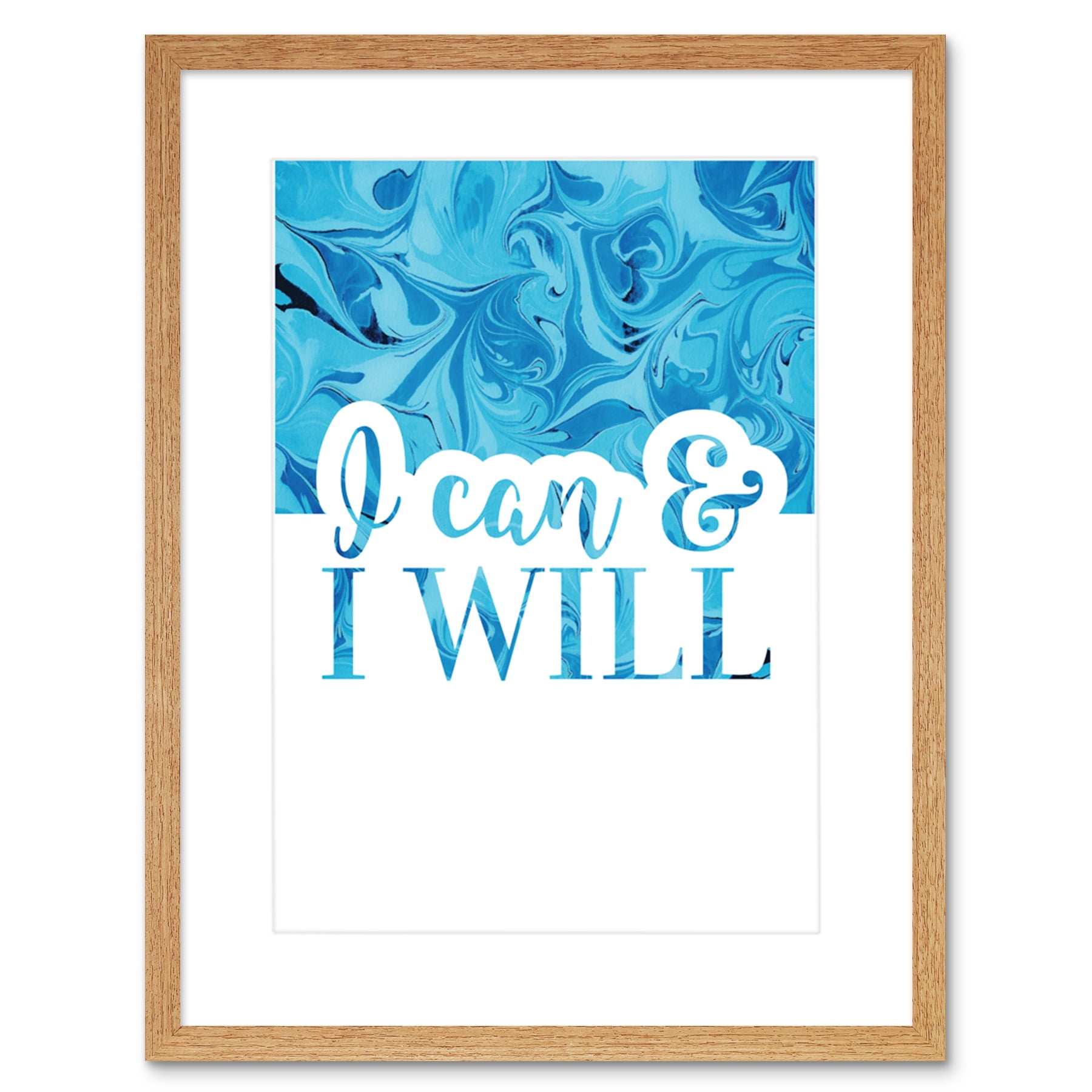 Motivational I Can and Will Texture Framed Wall Art Print - Walmart.com