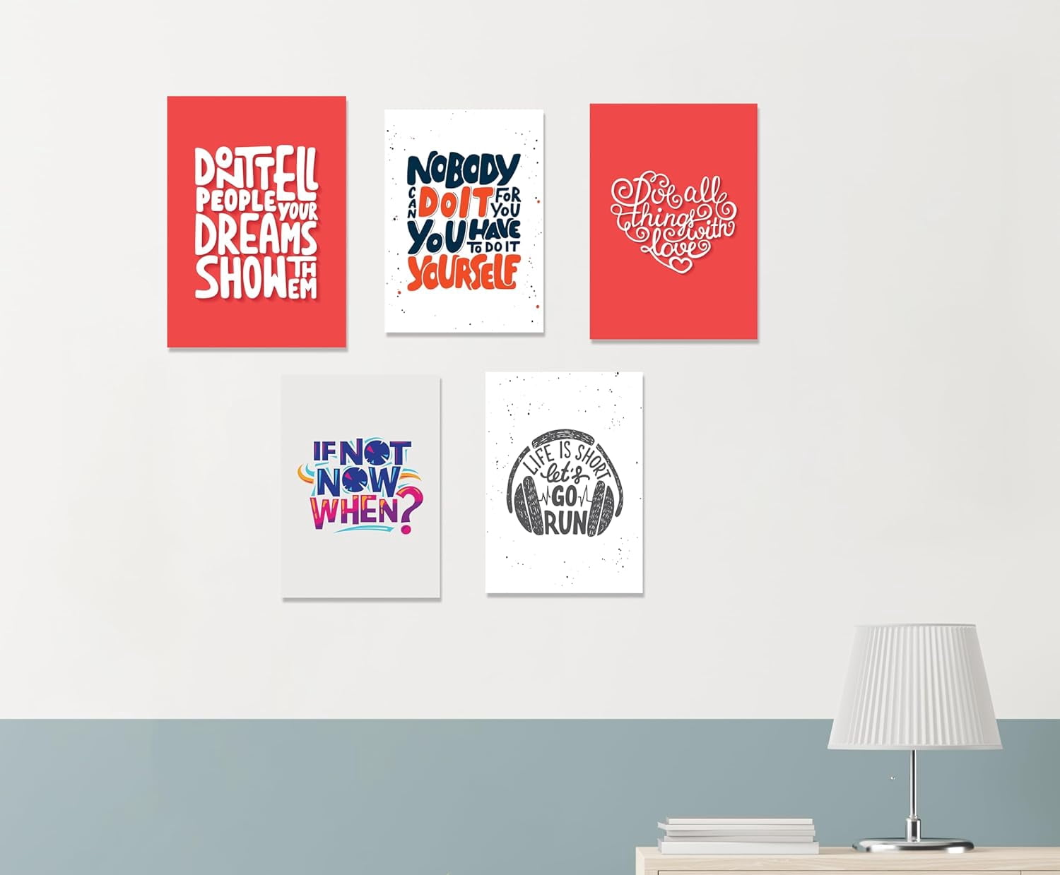 Motivational & Inspirational Vertical Wall Paper Poster Pack - Set of 5 ...